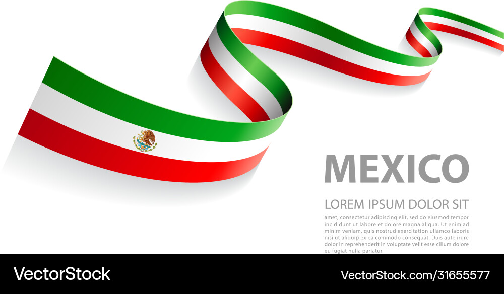 Mexican flag banner Royalty Free Vector Image - VectorStock