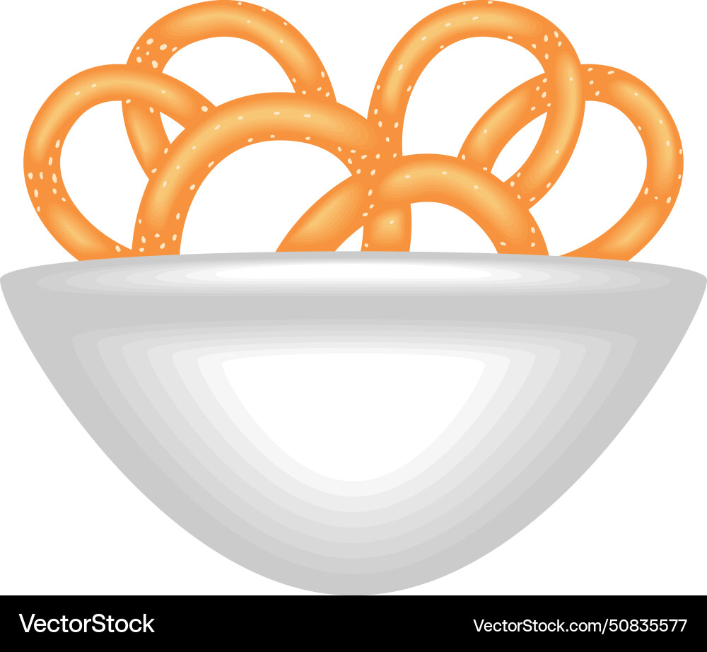Pretzels in a dish Royalty Free Vector Image - VectorStock