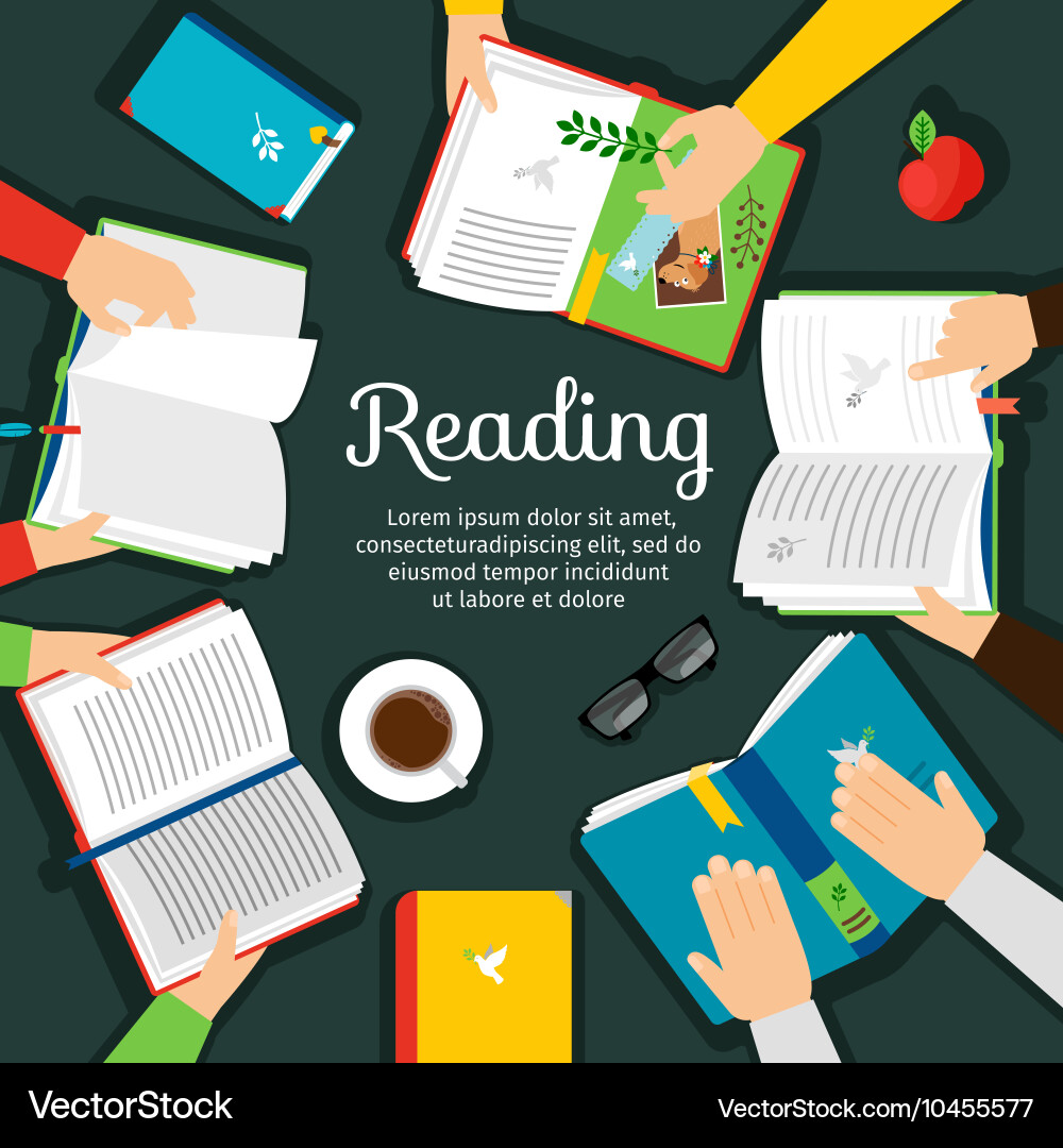 Reading club Royalty Free Vector Image - VectorStock