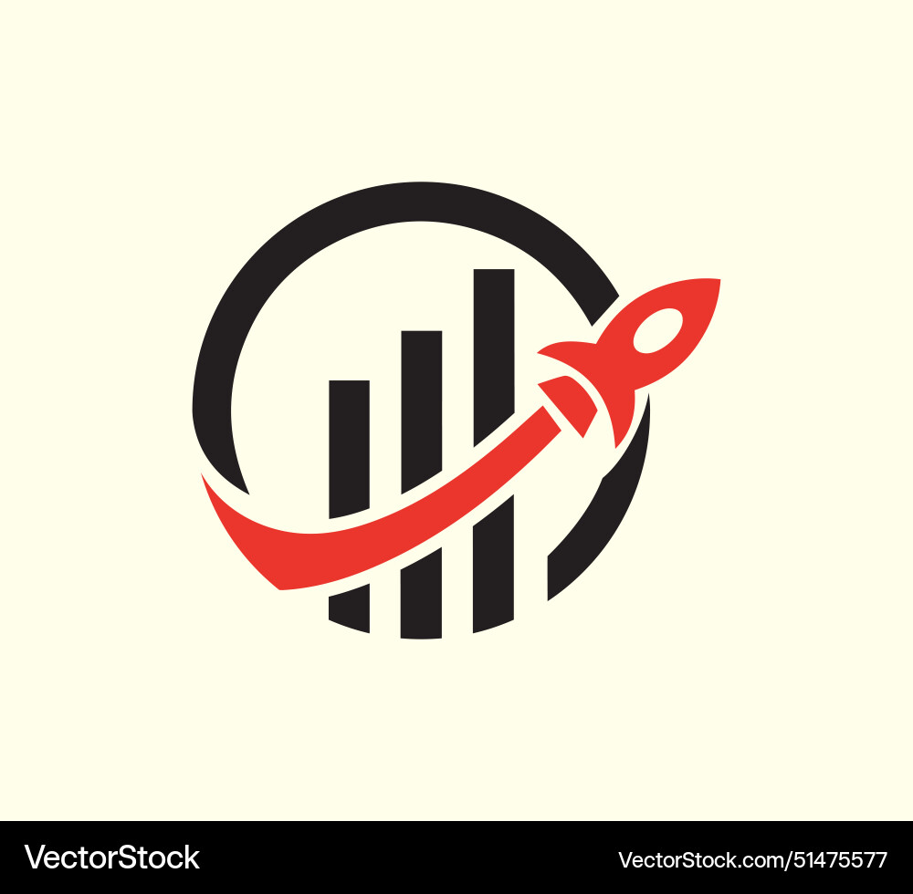 Rocket financial logo Royalty Free Vector Image