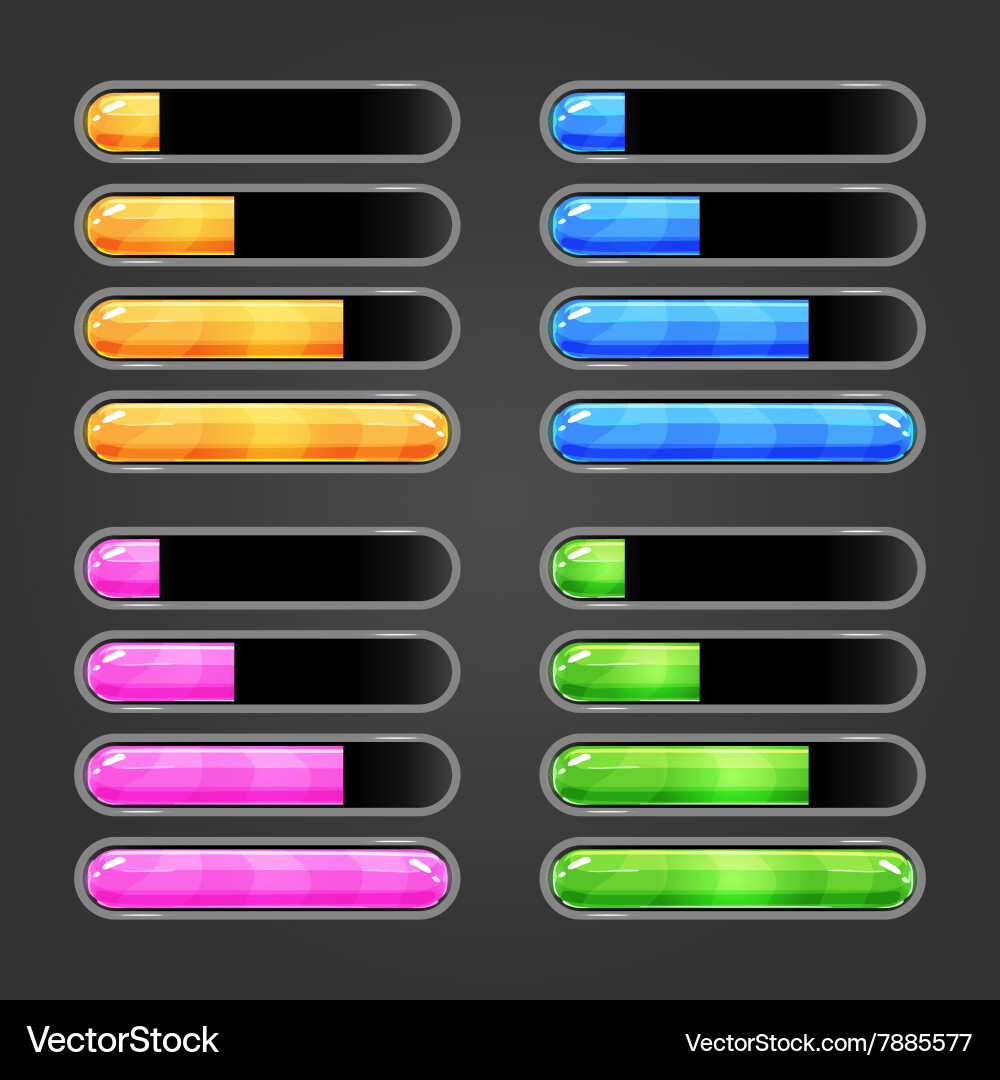 Set of bar downloader-3 Royalty Free Vector Image