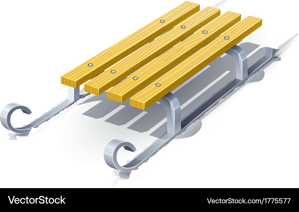 Sleigh on snow Royalty Free Vector Image - VectorStock
