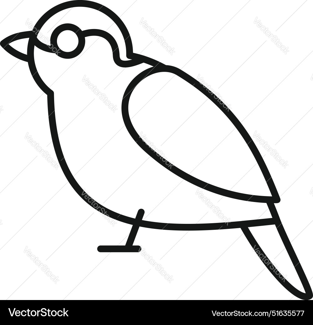 Small bird standing side view minimalist line art Vector Image