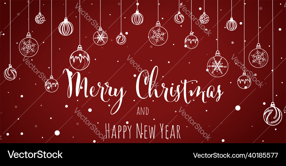 Winter snowflake greeting banner with red Vector Image
