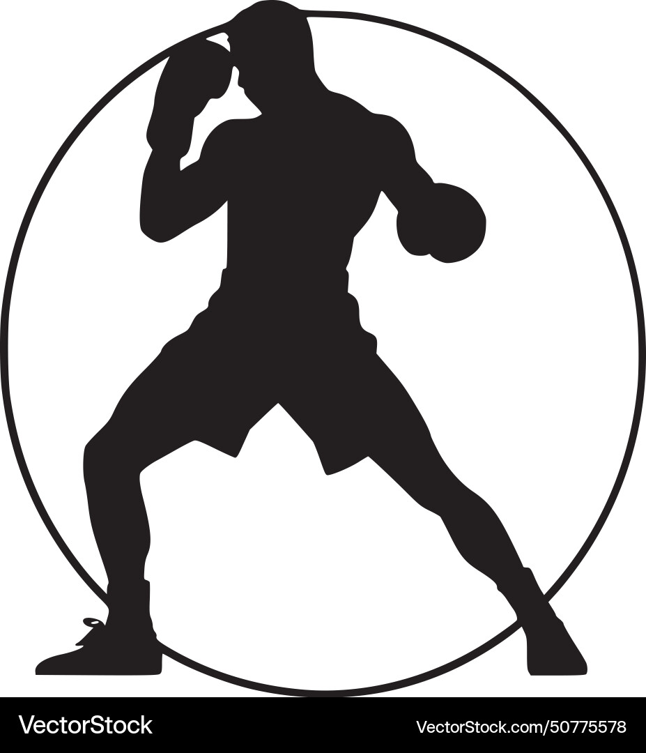 Boxing - black and white Royalty Free Vector Image
