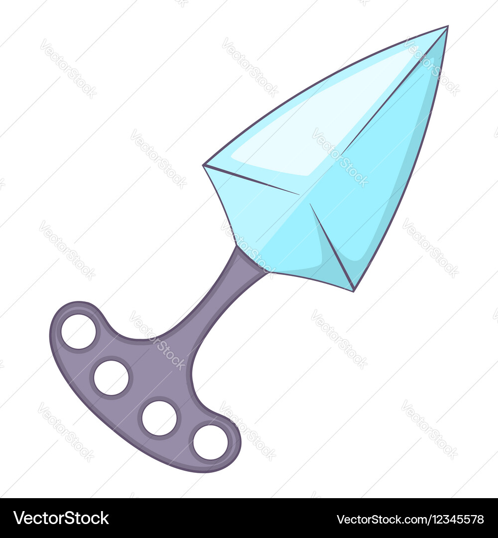 Messing Knöchel mit Messer Ikone Cartoon Stil Vektorbild