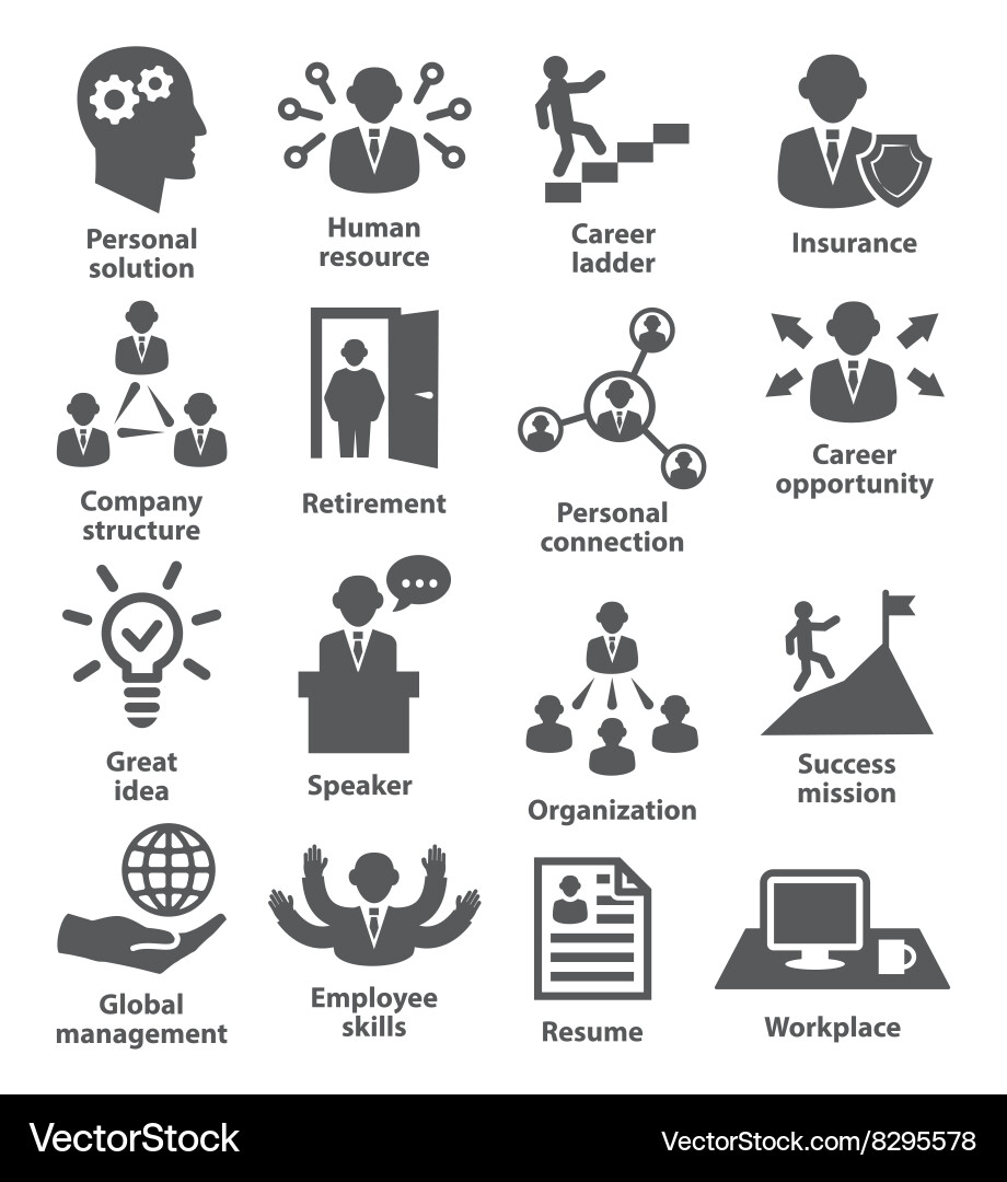 Business people management icons Royalty Free Vector Image