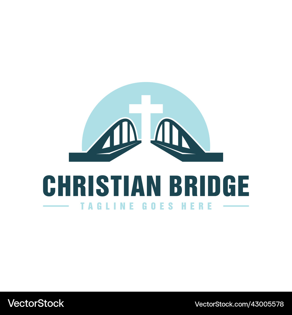 Christian religious bridge logo Royalty Free Vector Image