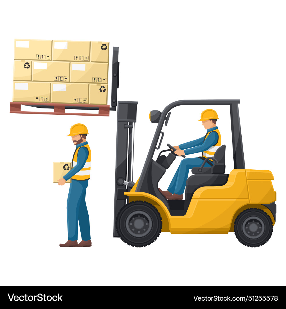 Do not go under the forks risk of falling load Vector Image