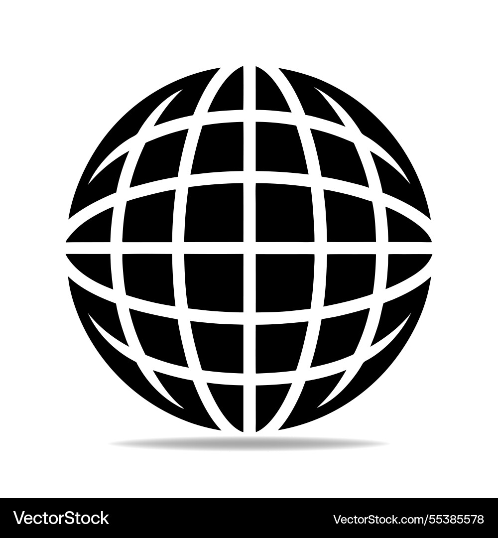 Globe grid sphere silhouette Royalty Free Vector Image
