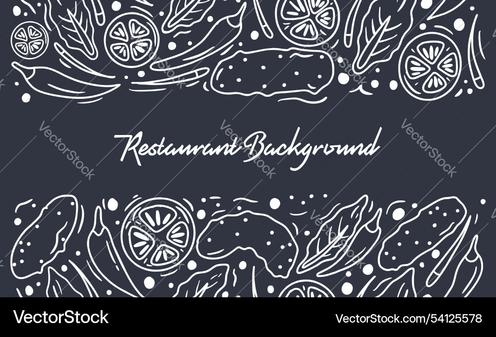 Handdrawn food restaurant background pattern Vector Image