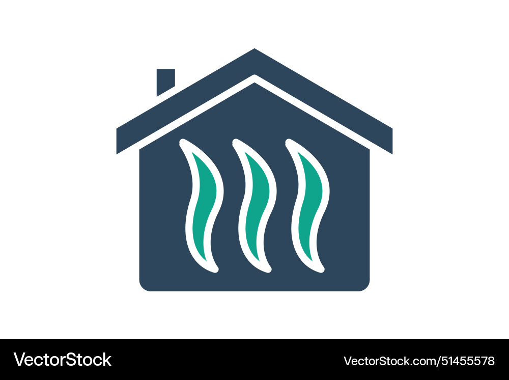 Heating icon house with heat related Royalty Free Vector