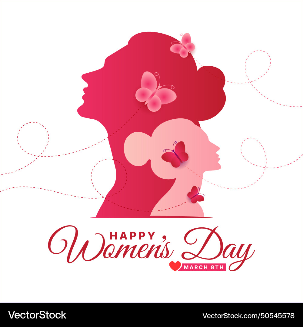 International Womens Day 8th March Celebration Vector Image