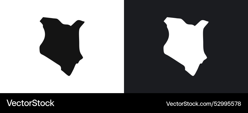 Kenya map icon linear graphics set in black Vector Image