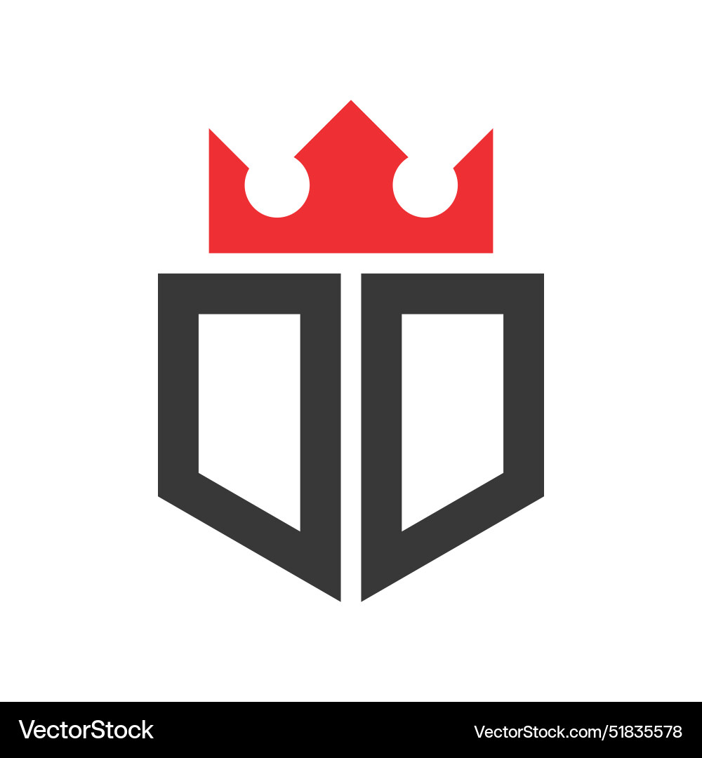 Letter dd crown logo crown on letter dd logo Vector Image