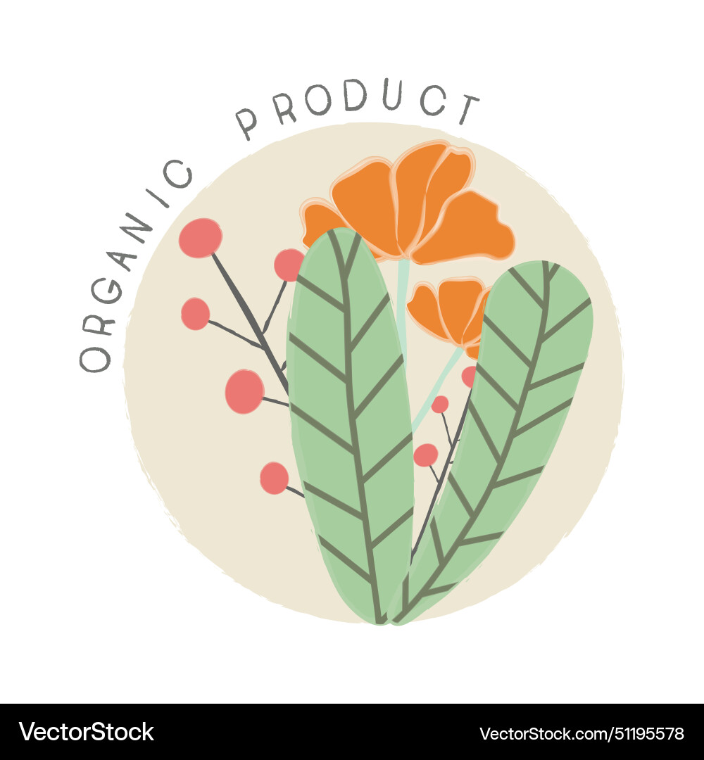 Organic product sticker Royalty Free Vector Image