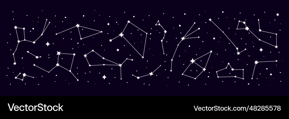 Star space constellation border night sky map Vector Image