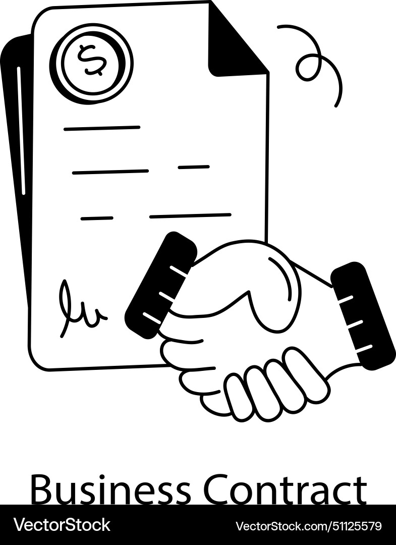 Business contract Royalty Free Vector Image - VectorStock