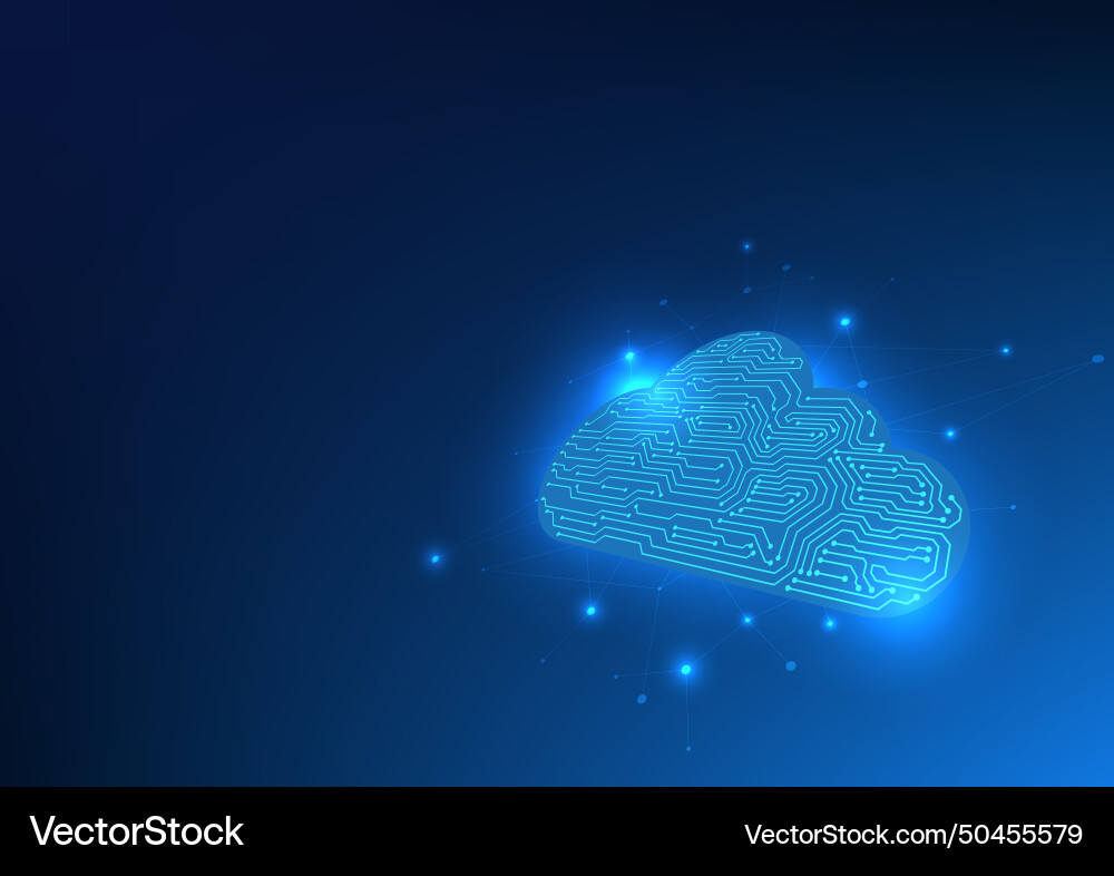 Cloud technology the stores data locally Vector Image