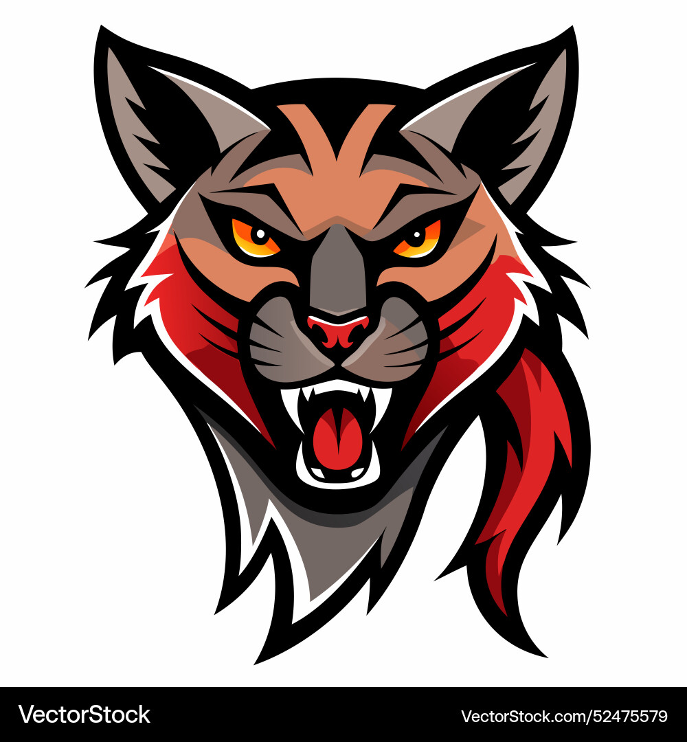 Fossa lynx angry kawaii Royalty Free Vector Image