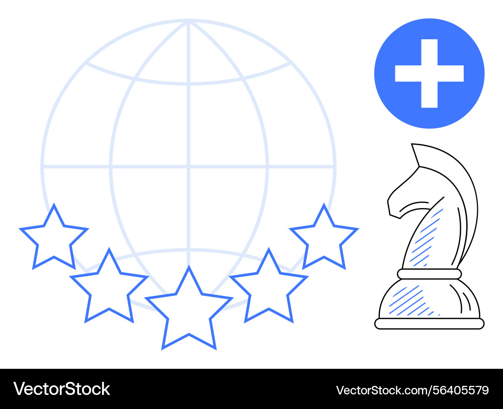 Global excellence with strategic growth symbolized