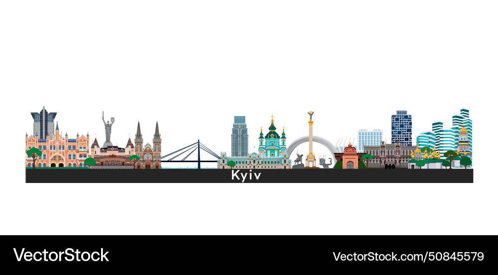 Kiev ukraine city skyline Royalty Free Vector Image
