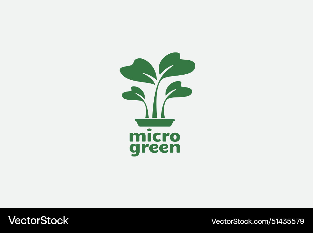 Microgreen Logo - Fresh Sprouts Royalty Free Vector Image
