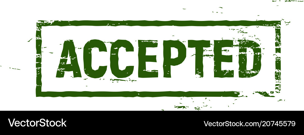 Quality control accepted stamp green color Vector Image