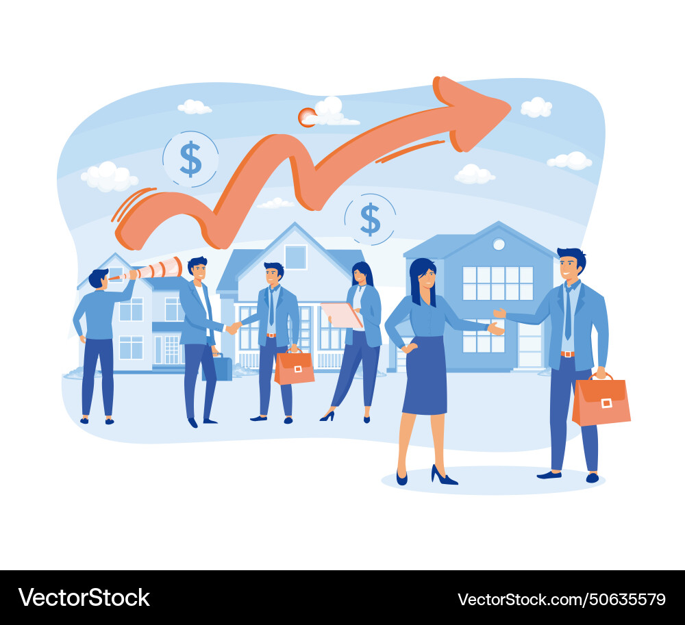 Real estate transactions and increases Royalty Free Vector