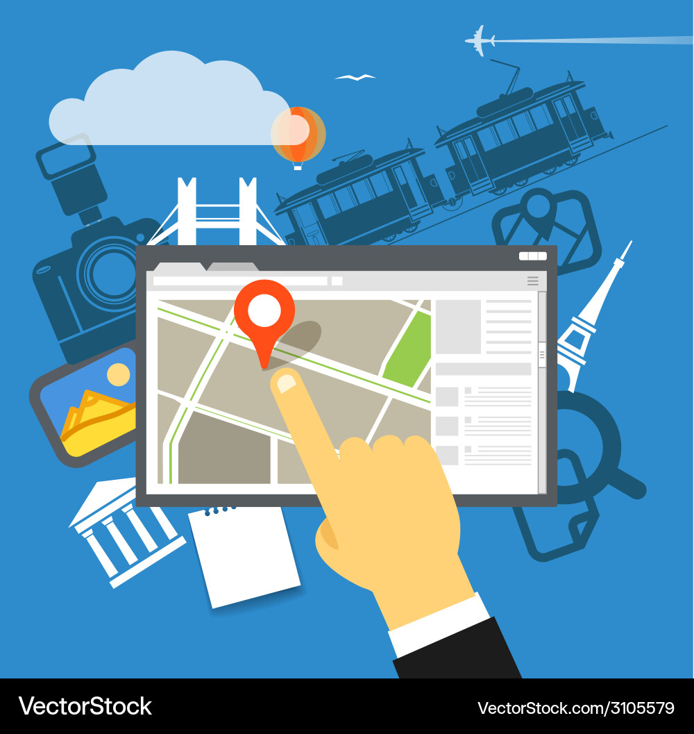 Travel Route & Destination Royalty Free Vector Image