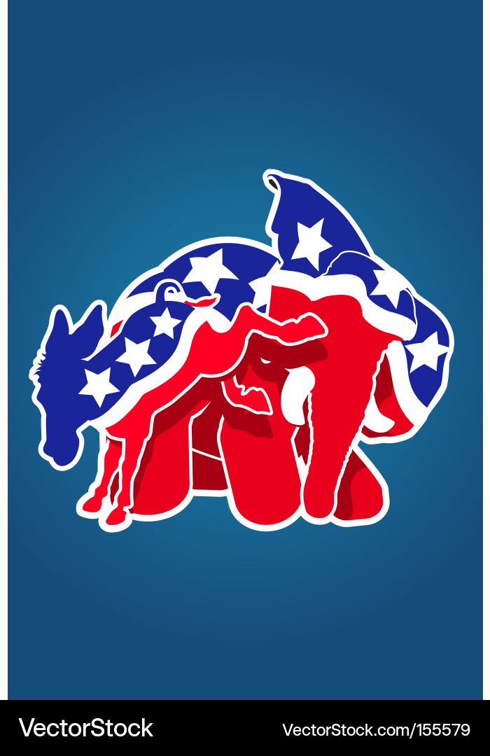 US Politics - Donkey vs Elephant Royalty Free Vector Image