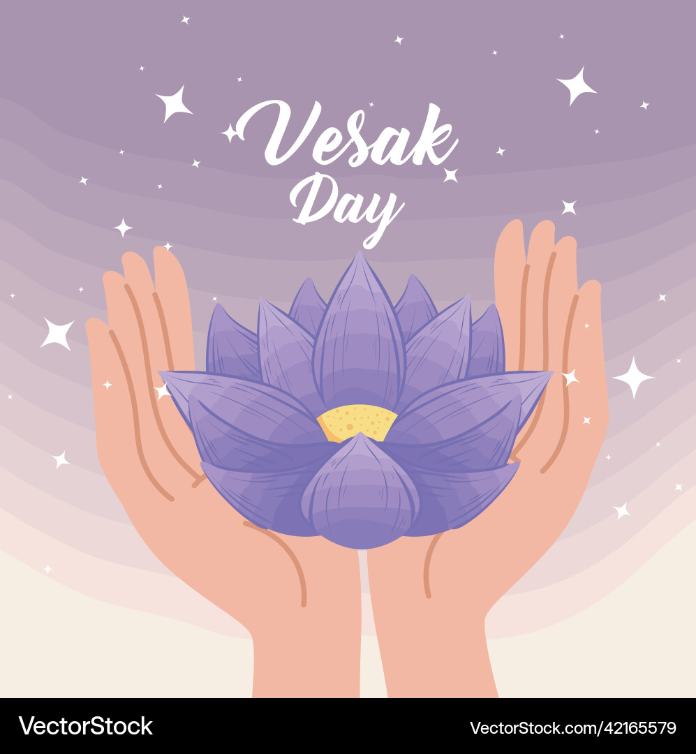 Vesak day lettering card Royalty Free Vector Image