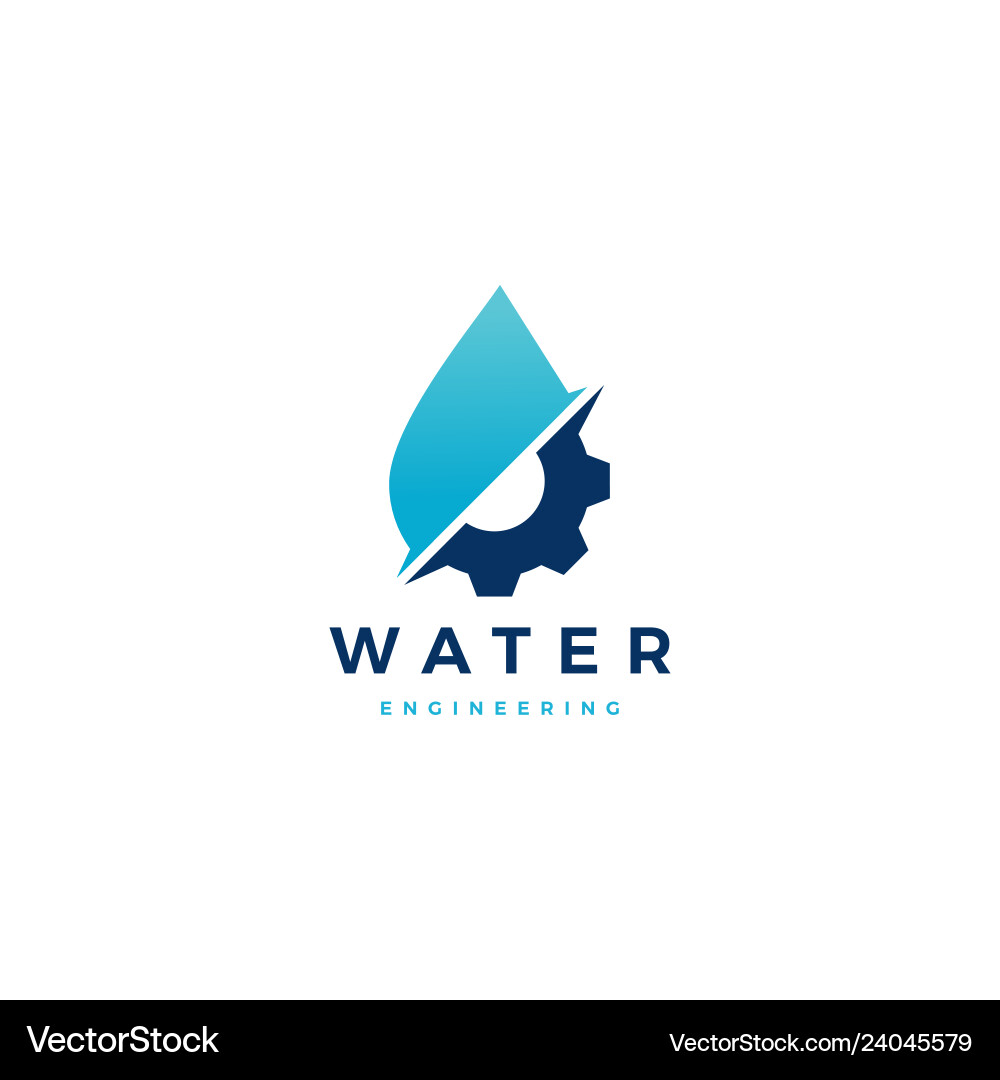 Water drop gear energy engineering logo icon Vector Image
