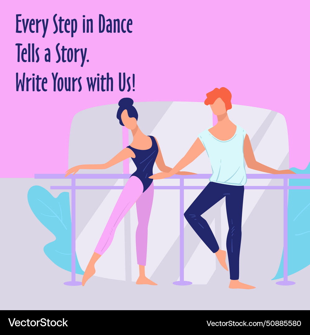 A ballet class dynamic poster Royalty Free Vector Image