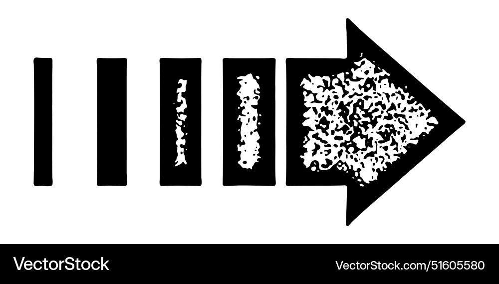 Black arrow with vertical stripes Royalty Free Vector Image