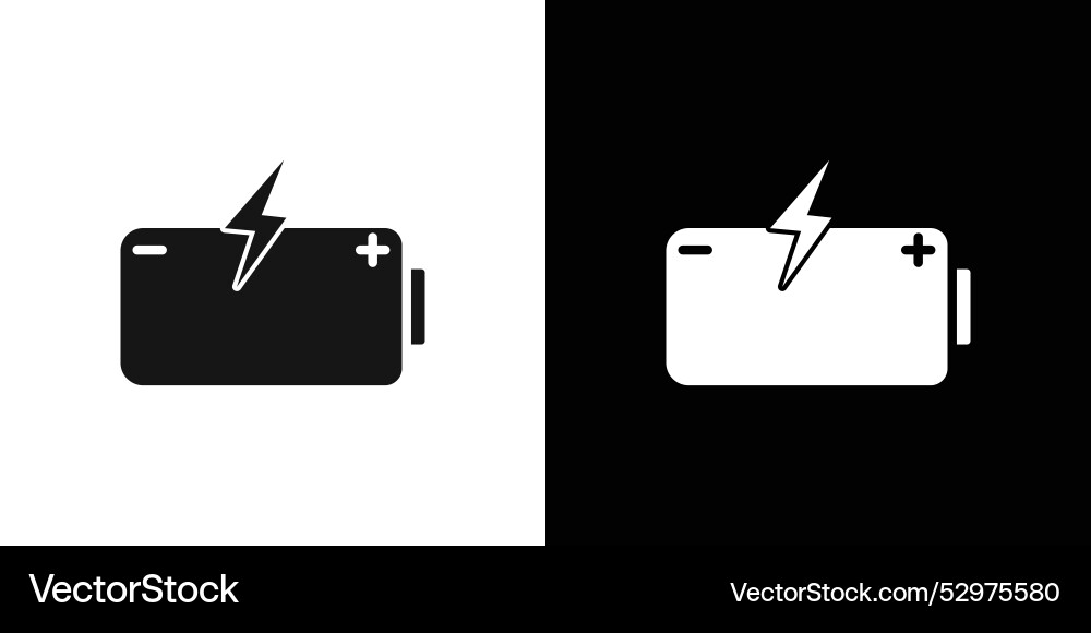 Charging battery icon black line art logo set Vector Image