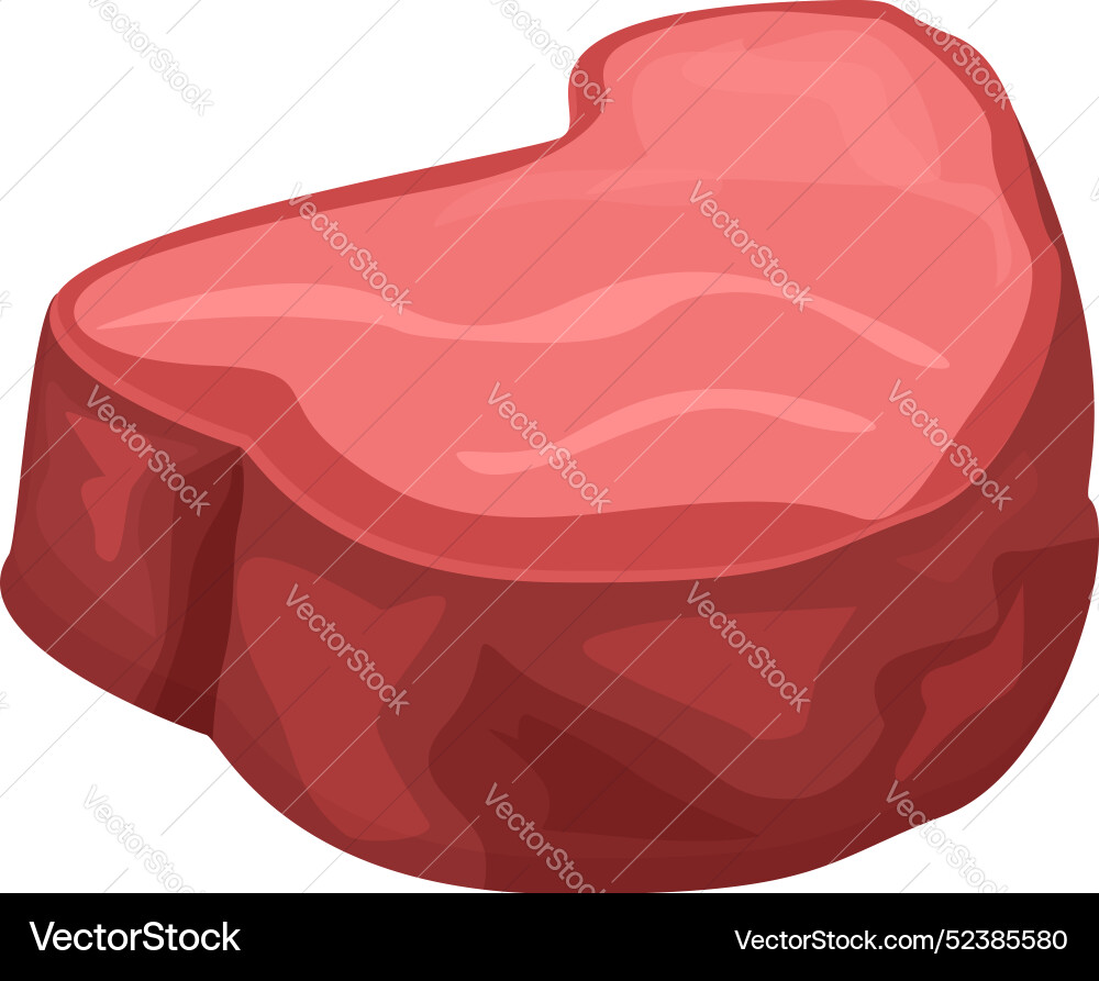 Fresh raw beef meat steak being prepared Vector Image
