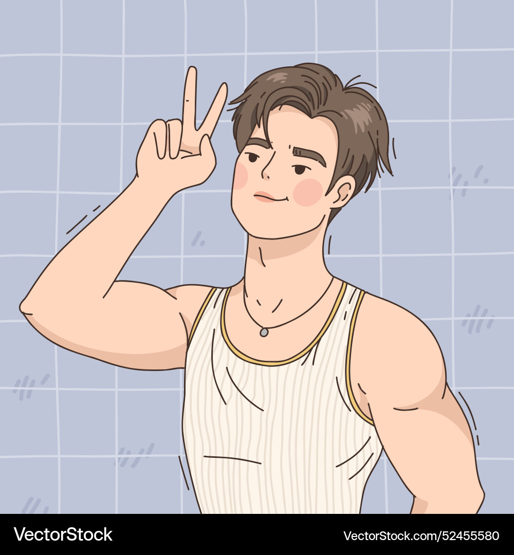 Hand drawn korean drawing style character Vector Image