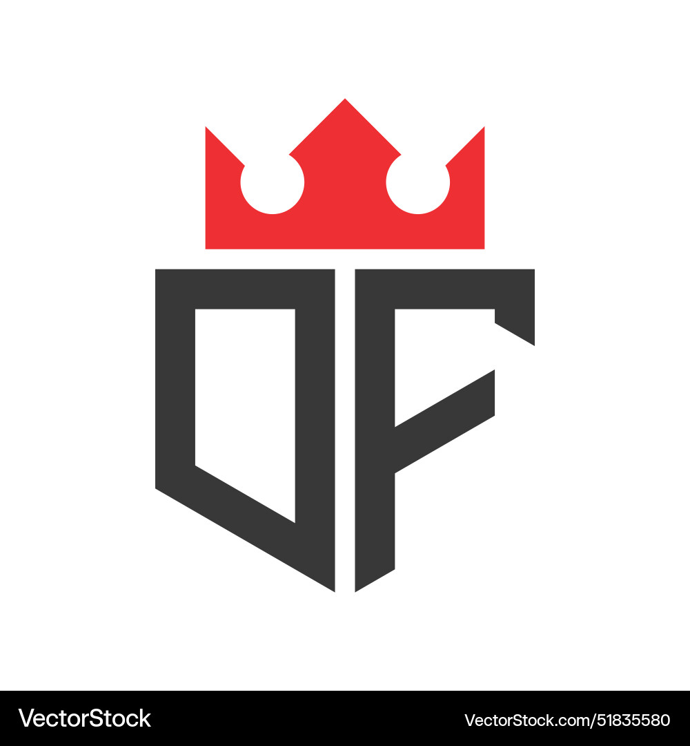 Letter df crown logo Royalty Free Vector Image