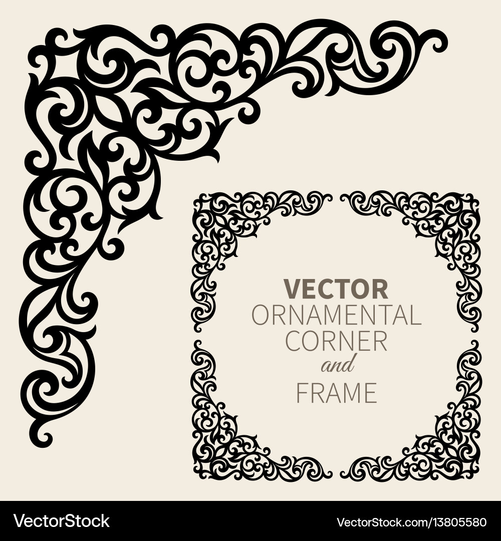 Ornamental corner frame Royalty Free Vector Image