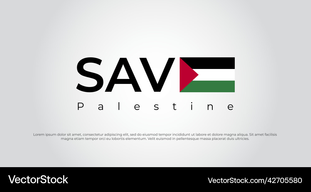 Save gaza palestine lettering Royalty Free Vector Image