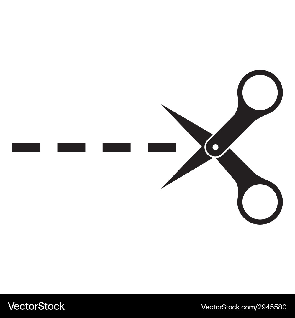 Scissor dash line Royalty Free Vector Image - VectorStock