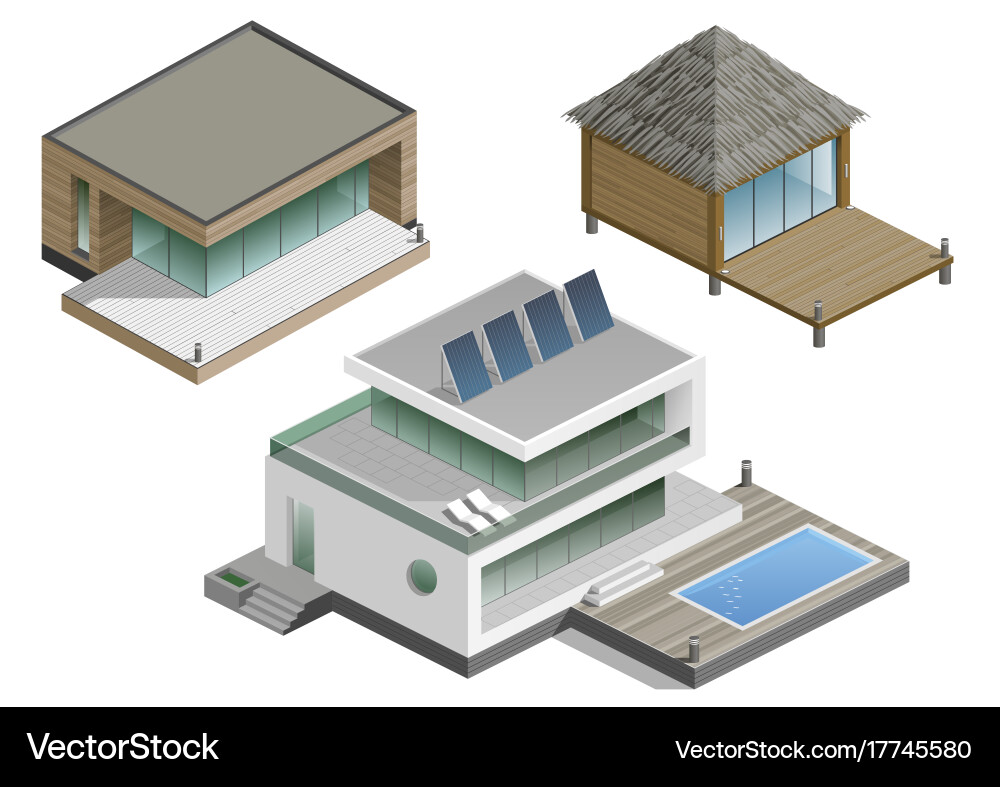 Set of modern houses Royalty Free Vector Image