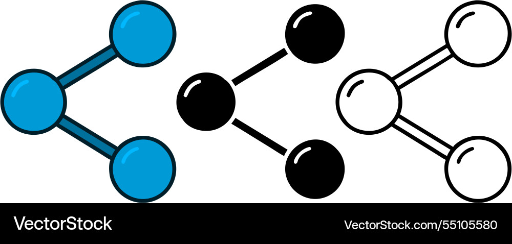 Simple molecular structures blue black white ato – Royalty-Free Vector ...