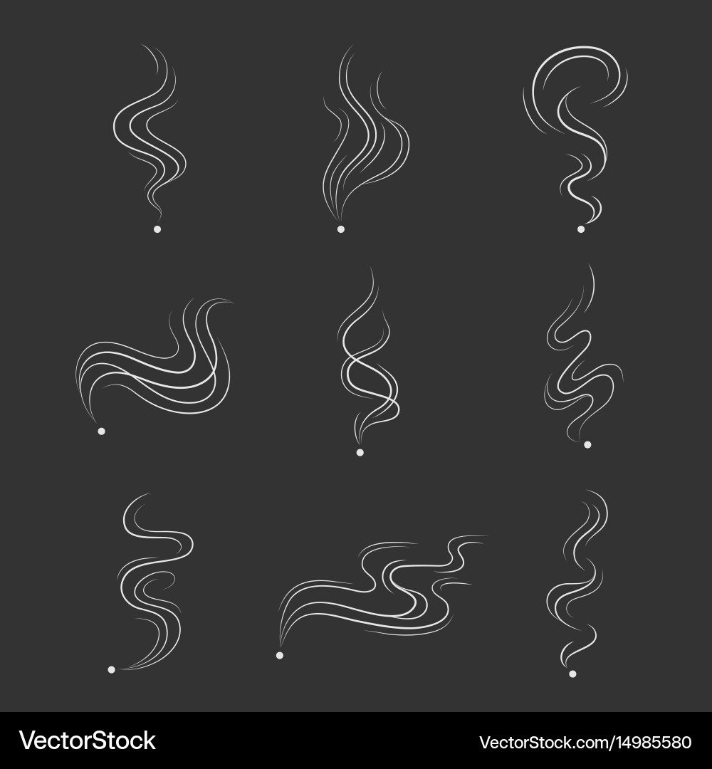 Smoke lines set Royalty Free Vector Image - VectorStock