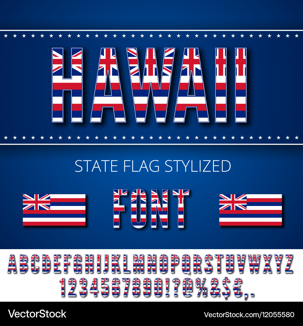 Usa state font Royalty Free Vector Image - VectorStock