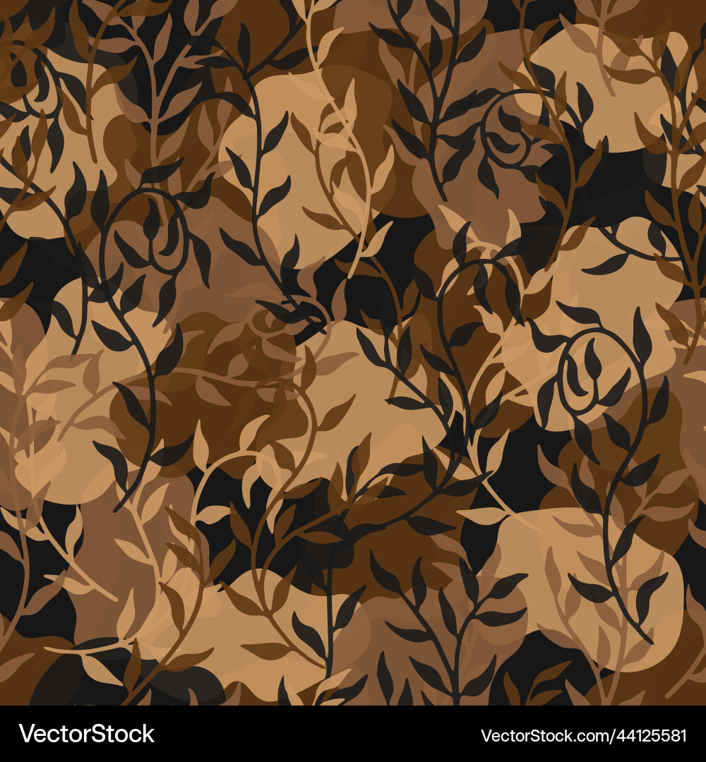 Autumn Camo Leaf Pattern Royalty Free Vector Image
