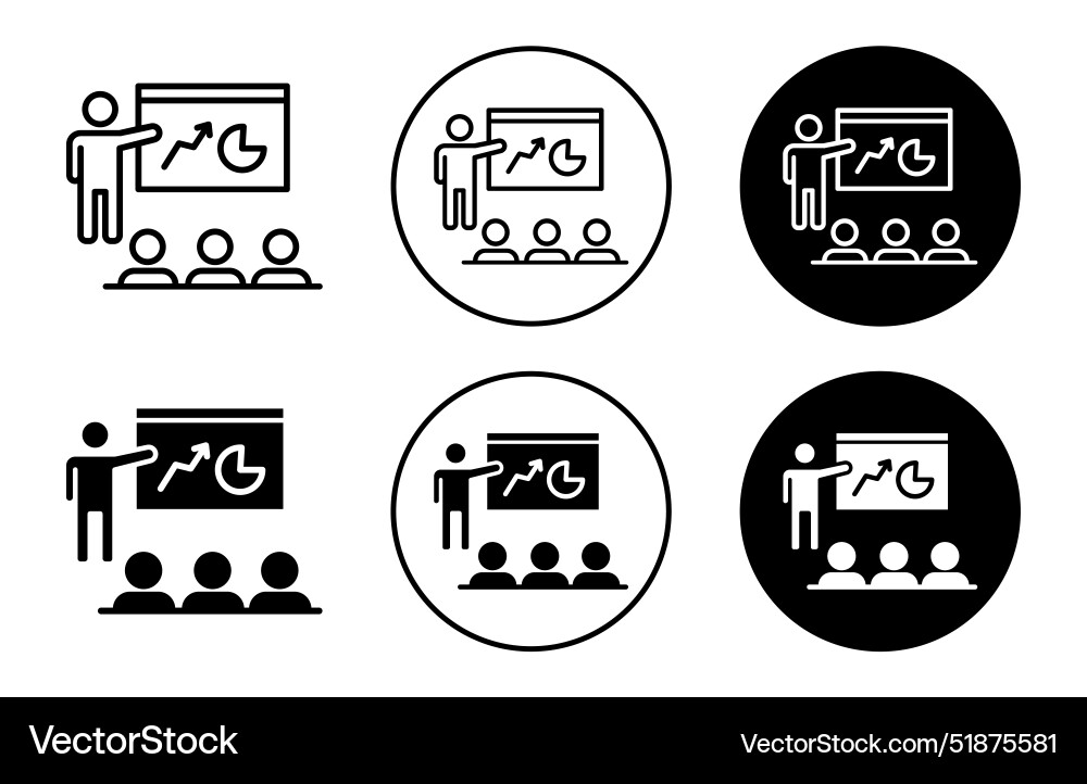 Coaching icon outline flat Royalty Free Vector Image
