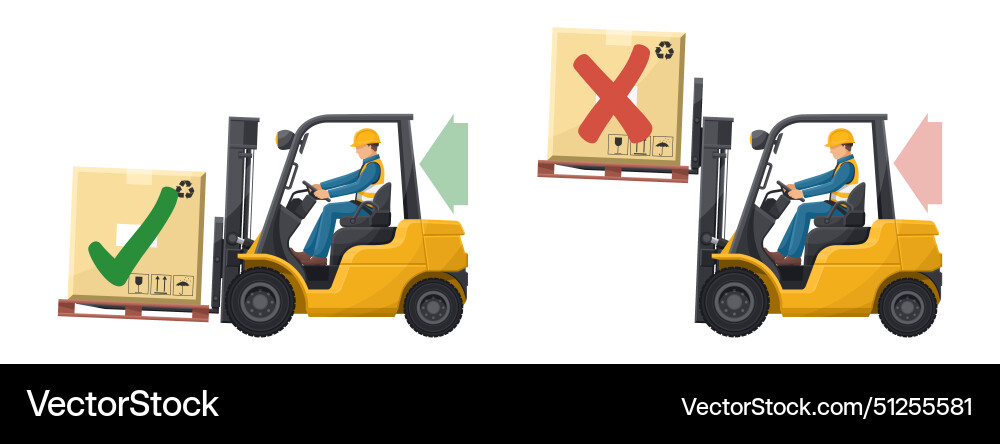 Do not drive with the forks raised Royalty Free Vector Image