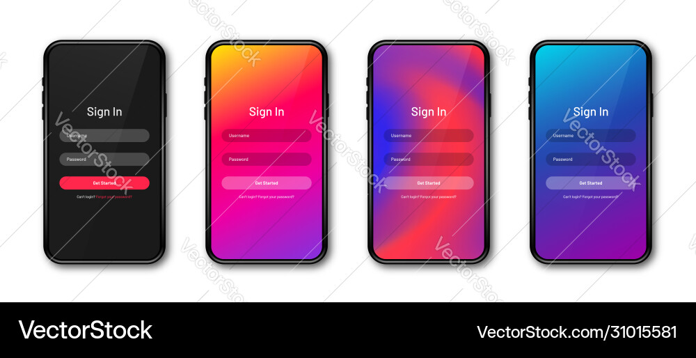 Mobile Login Formular UI Concept Lizenzfreies Vektorbild